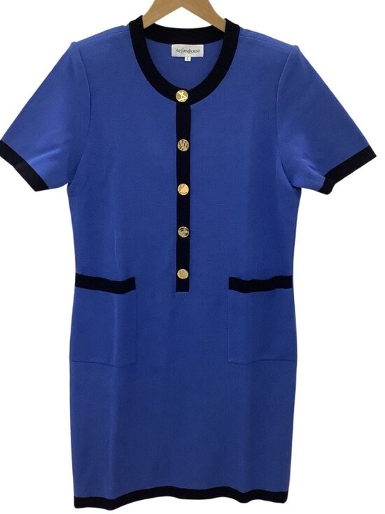 Yves Saint Laurent | Dresses | Saint Laurent Dress L Blue | Poshmark
